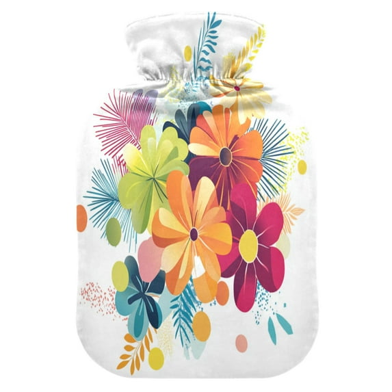 2L Hot Water Bottle with Soft Velvet Cover PVC Hot Water Bag for Pain ...