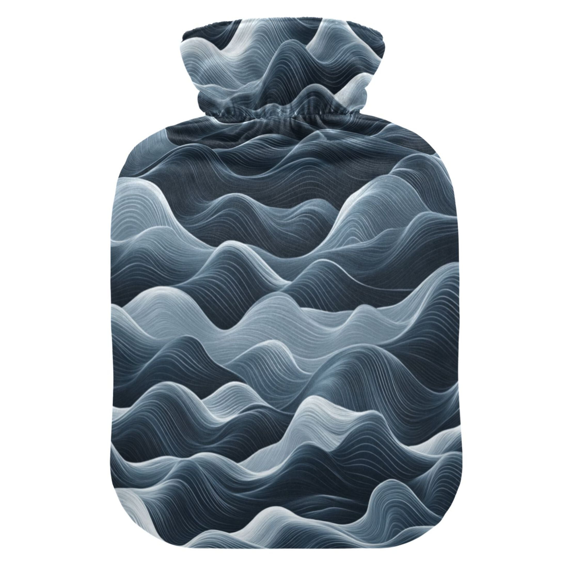 2L Hot Water Bottle with Soft Velvet Cover PVC Hot Water Bag for Pain ...