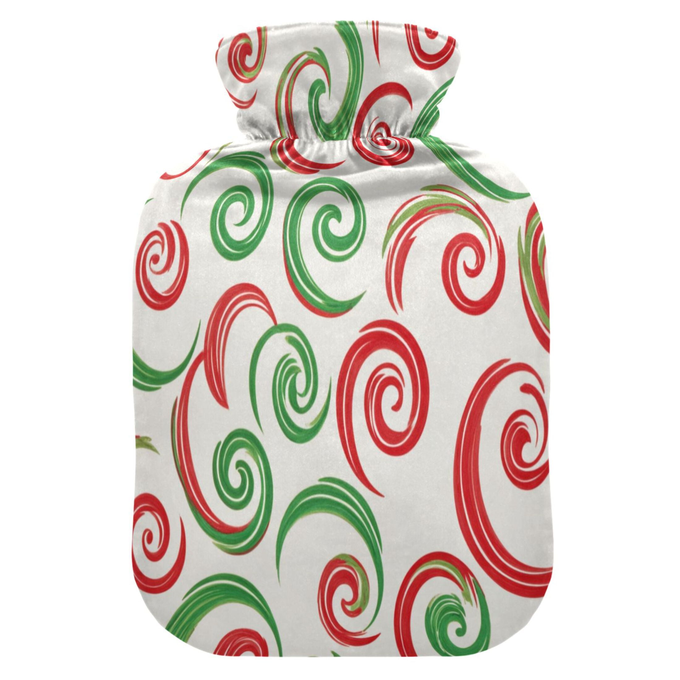 2L Hot Water Bottle with Soft Velvet Cover PVC Hot Water Bag for Pain ...