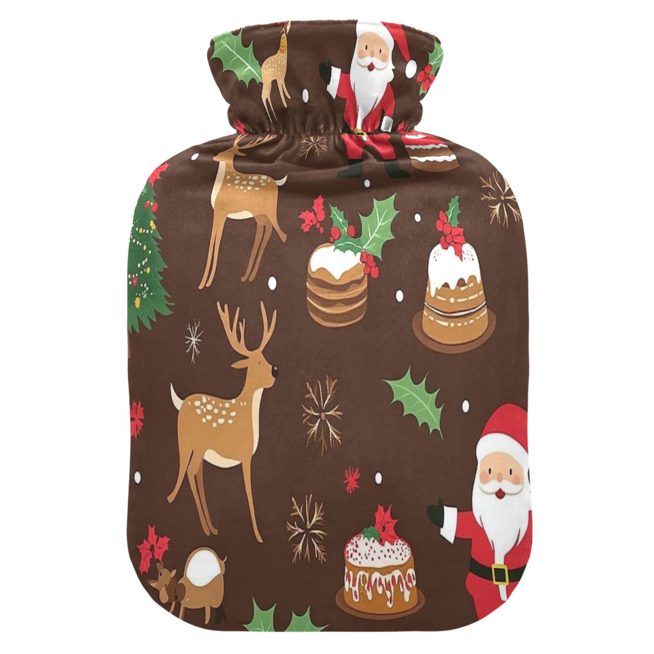 2L Hot Water Bottle with Soft Velvet Cover PVC Hot Water Bag for Pain ...