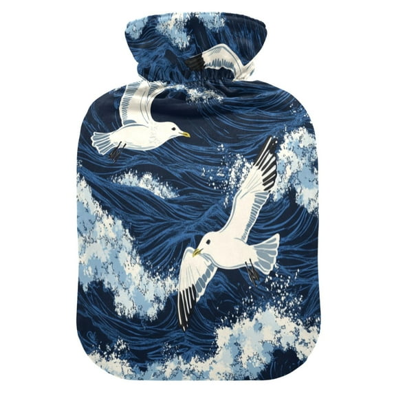 2L Hot Water Bottle with Soft Velvet Cover PVC Hot Water Bag for Pain ...