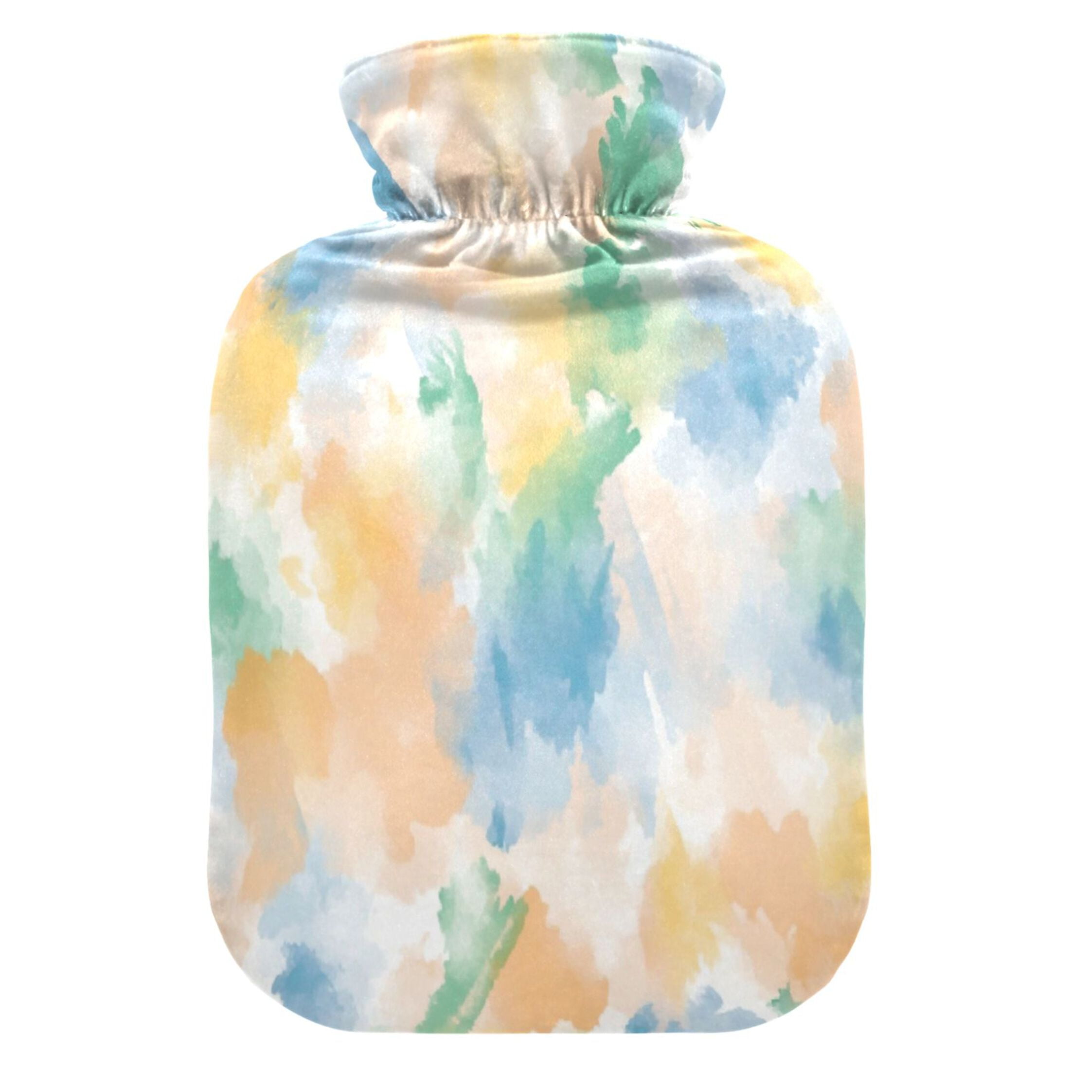 2L Hot Water Bottle with Soft Velvet Cover PVC Hot Water Bag for Pain ...