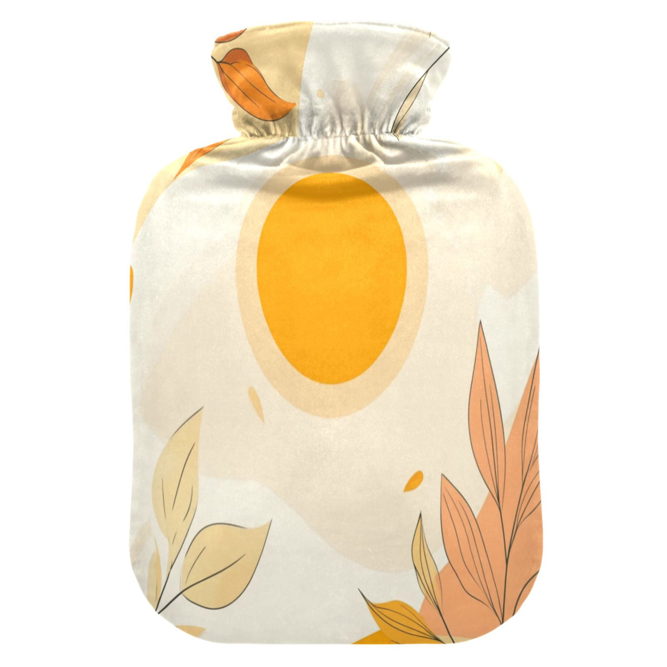 2L Hot Water Bottle with Soft Velvet Cover PVC Hot Water Bag for Pain ...