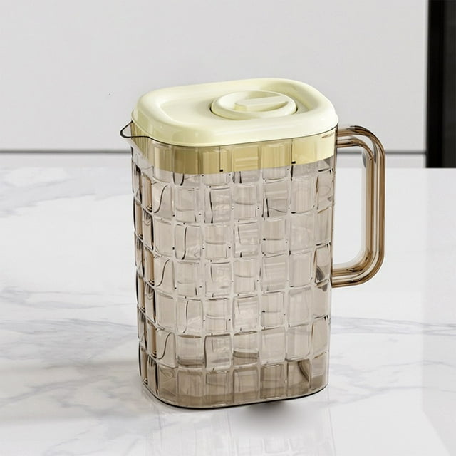 2L Large Capacity Clear Plastic Pitcher with Lid, Juice Pitcher Plastic ...