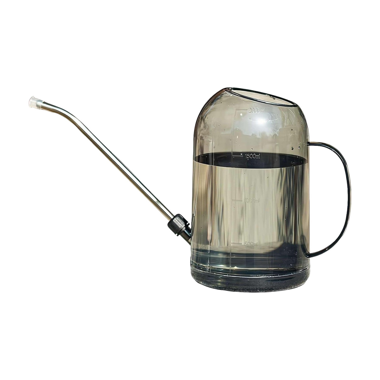 2L Long Spout Watering Can, Transparent Plastic Watering Pot, Stainless ...