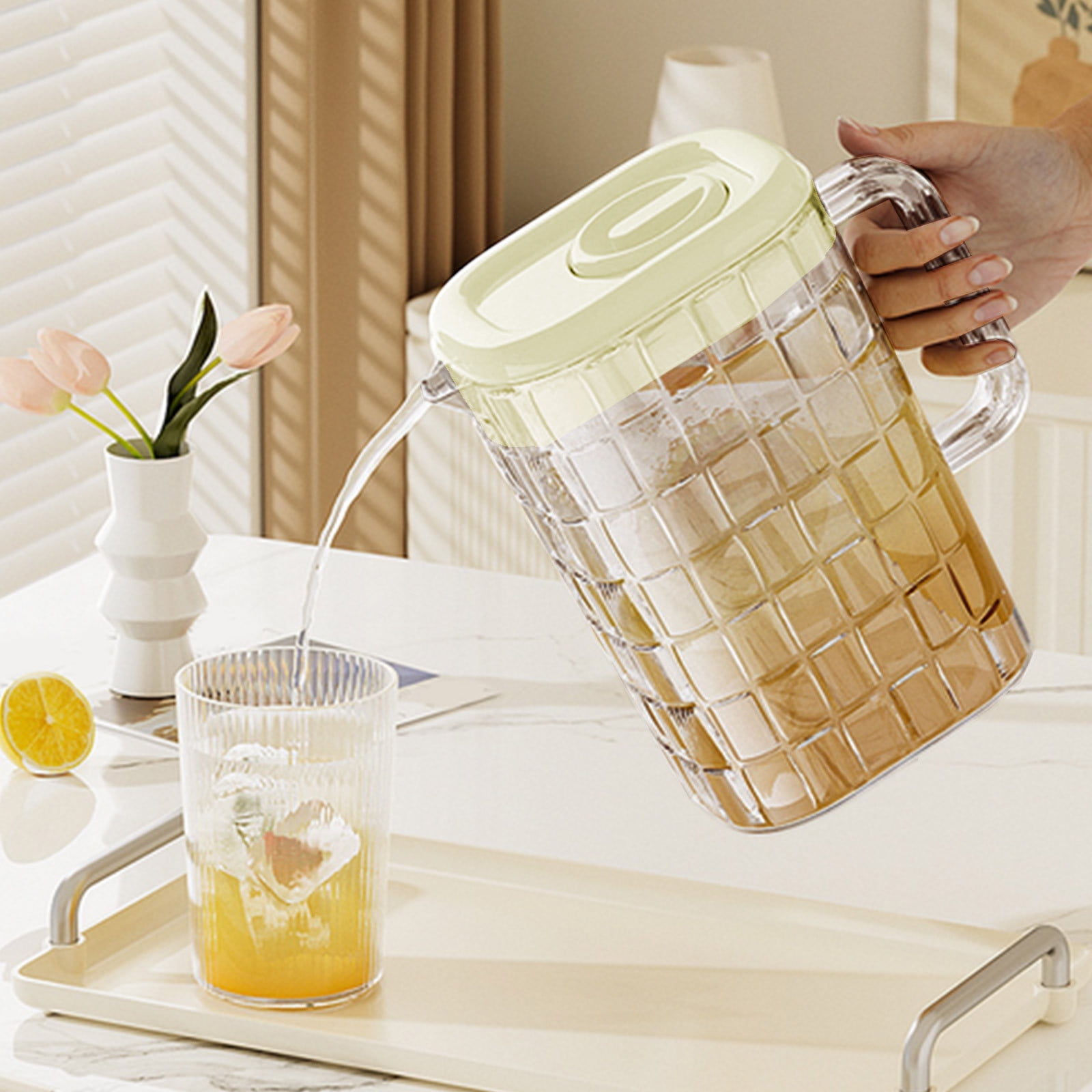 2L Luxury Cold Water Jug, Transparent Refrigerator Kettle for Iced ...