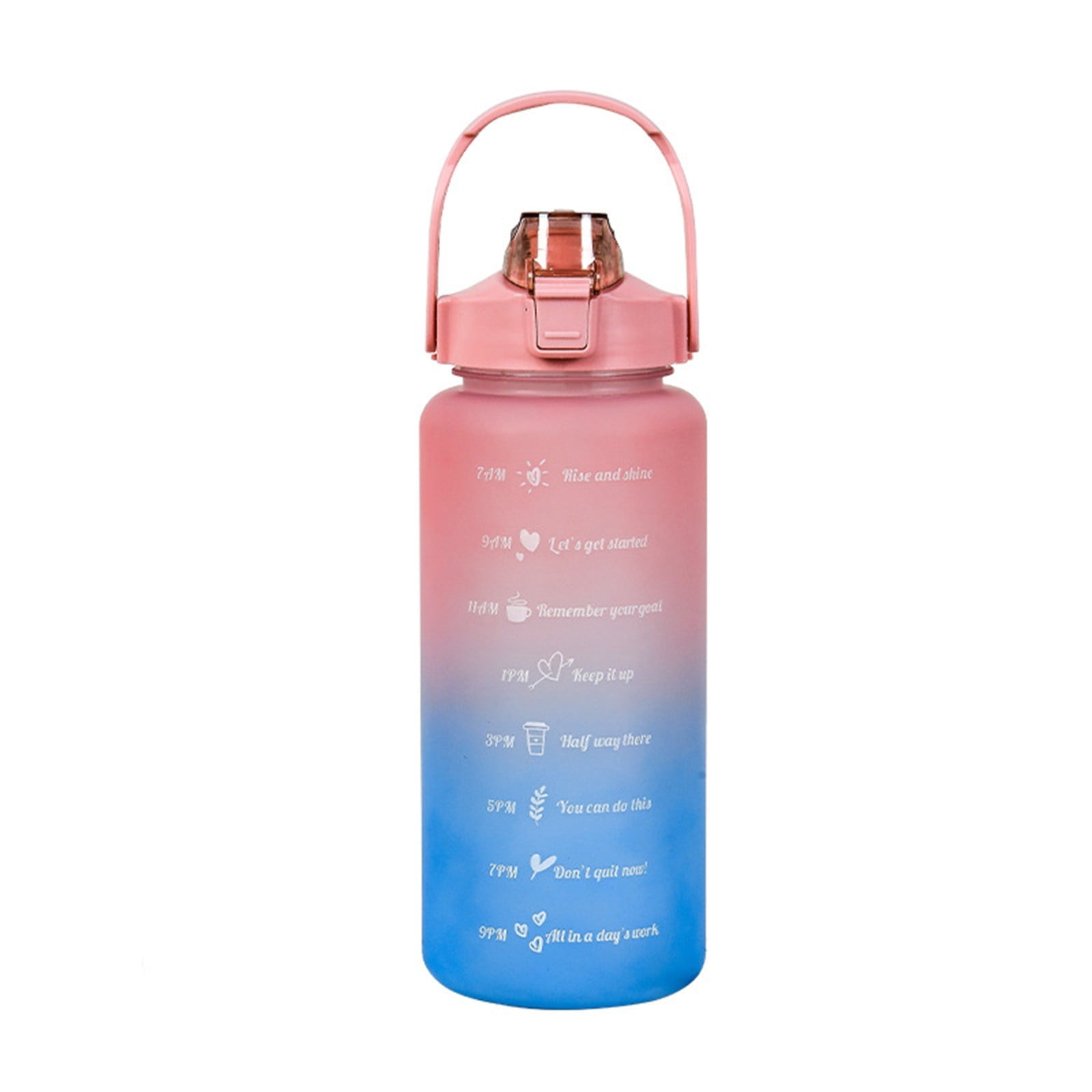 2L Water Bottle with Time Markers, BPA-Free Plastic, Leak-Proof Flip ...