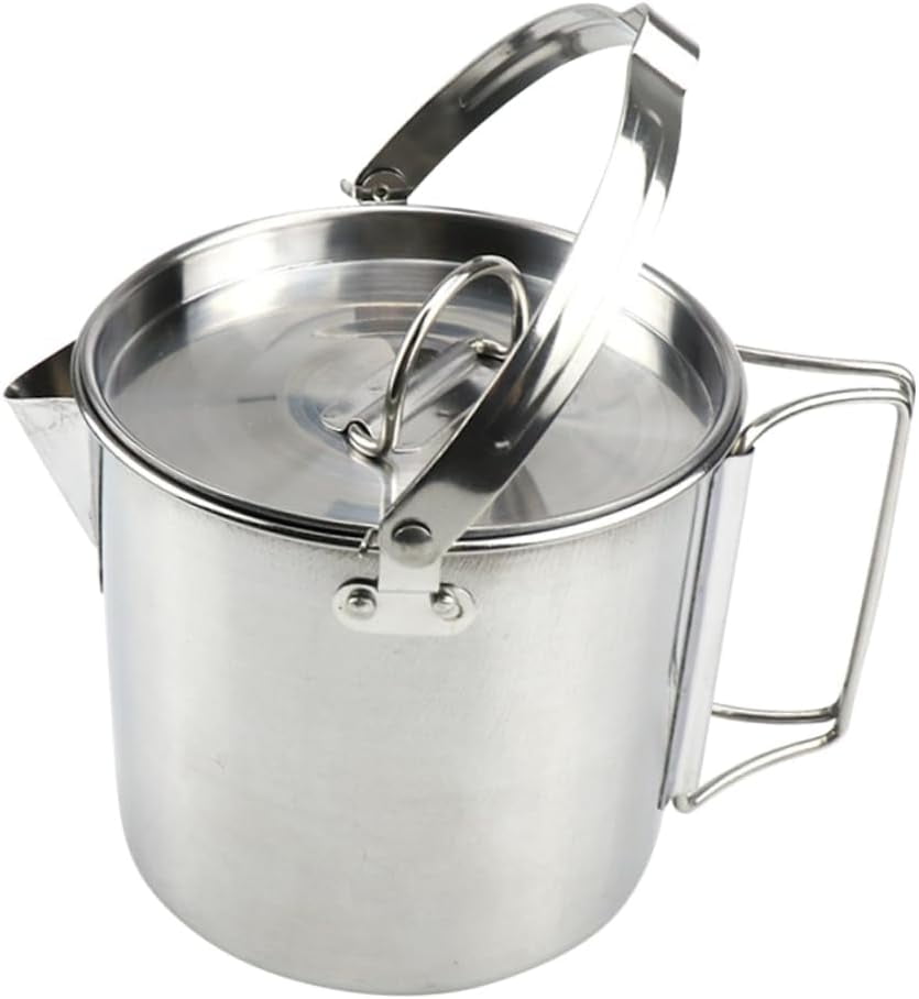 2L Stainless Steel Kettle Collapsible Outdoor Boil Water Hanging Pot ...