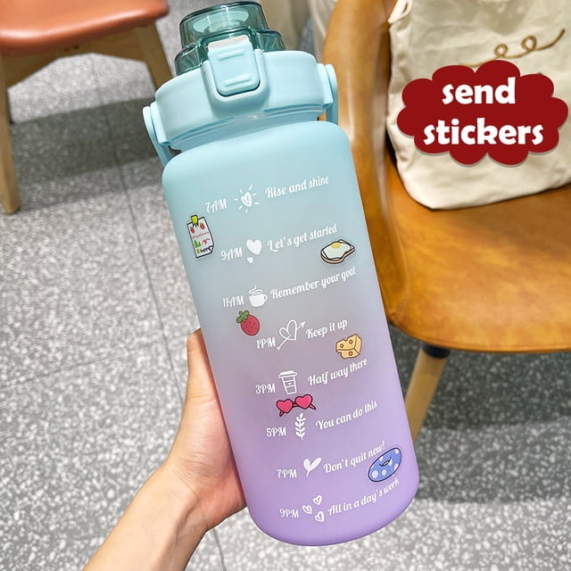 2L Water Bottle with Straw Female Jug Girls Portable Travel bottles Fitness Bike Cup Summer Cold ...