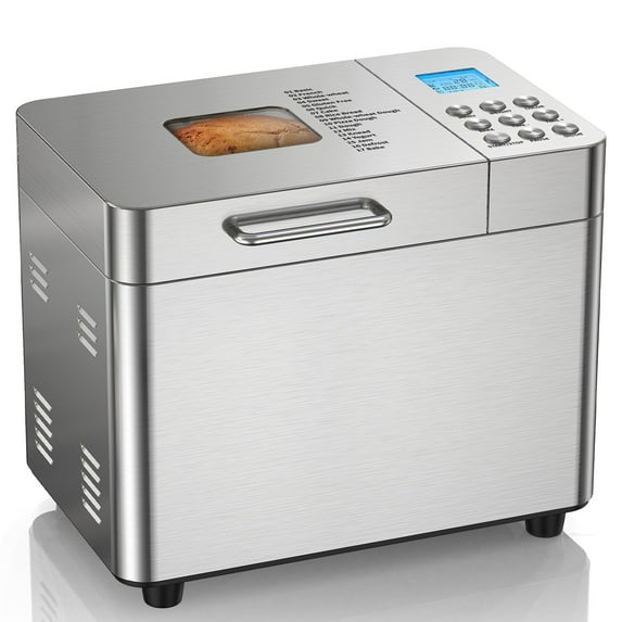 2LB Bread Maker Machine, OSIPOTO 17 in 1 Stainless Steel Bread Machine ...