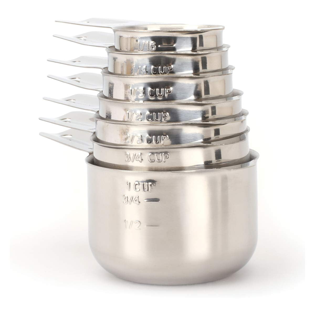 2LB Depot Stainless Steel Stackable Measuring Cups, 7-Pc Set, Metric ...