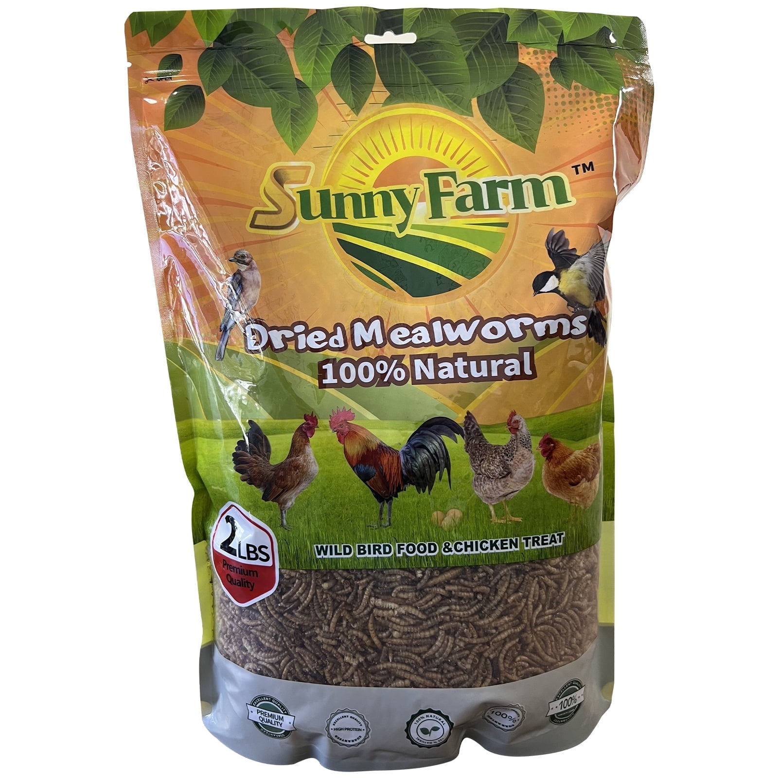 2LB Dried mealworms for Chickens, Non-GMO High Protein Chicken Feed for ...