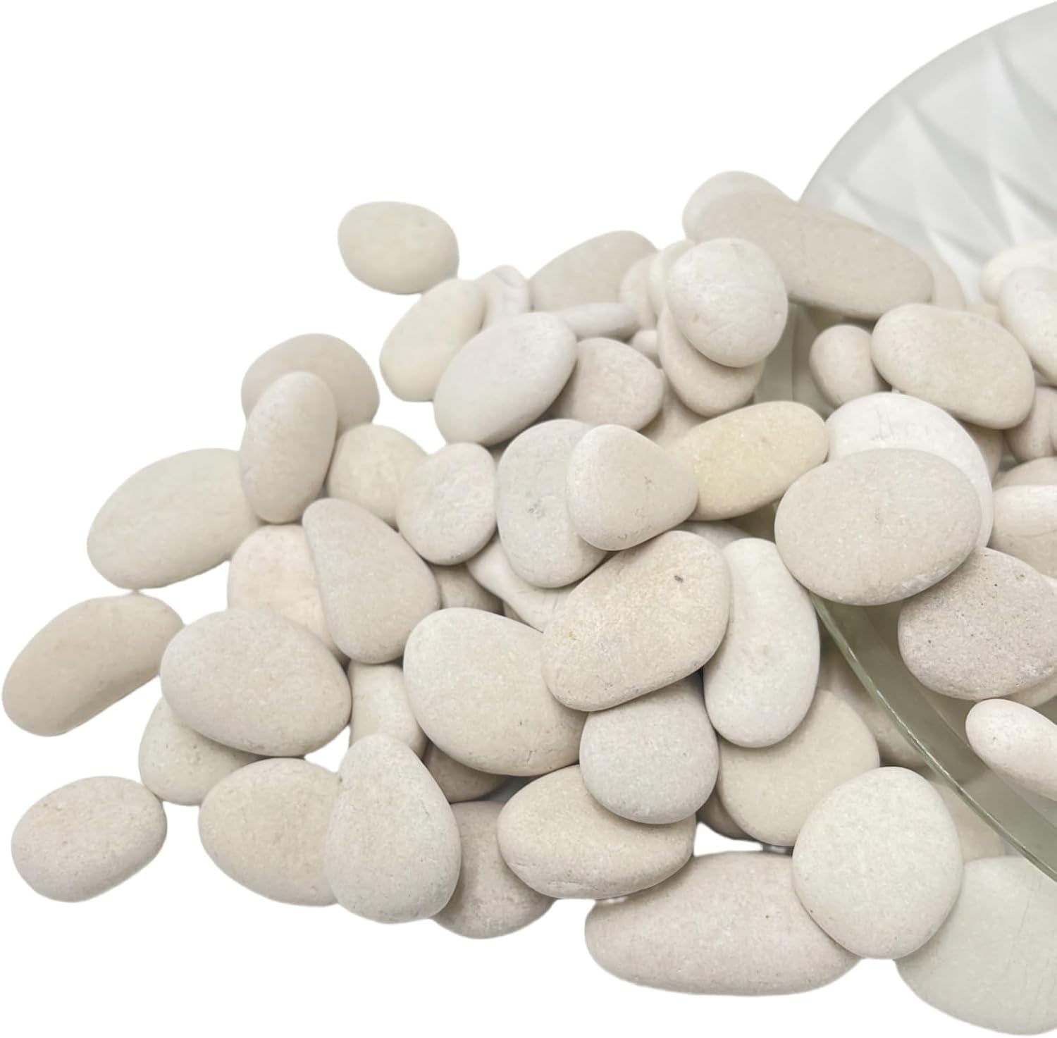 2LB White Tiny Painting Rocks, DIY Pebble for Painting Detail, Smooth ...