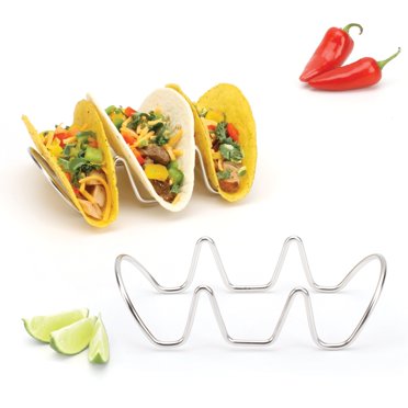 Taco Holder Stand - Set of 6 - Oven & Grill Safe Stainless Steel Taco ...