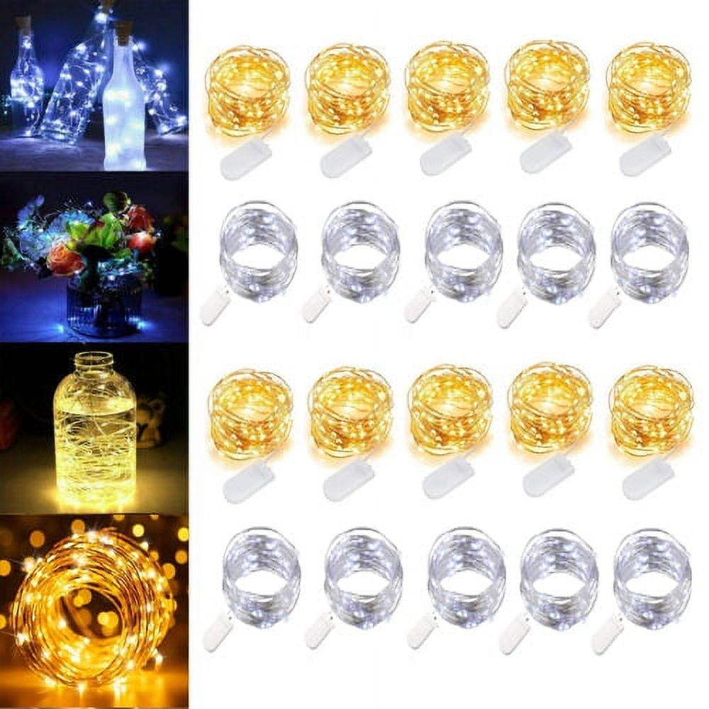 2M 20LED Copper Wire Battery Operated Micro Fairy String Light Decor ...