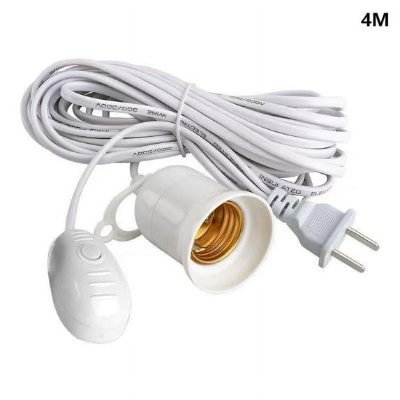 2M/4M/7M/9.5M Lamp Base Holder Power Cord Cable E27 US Hanging Pendant ...