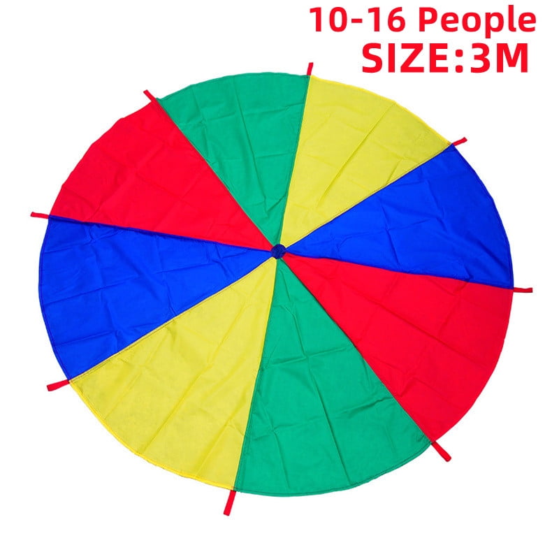 2M/4M Diameter Kids Outdoor Teamwork Game Prop Rainbow Parachute Toys ...