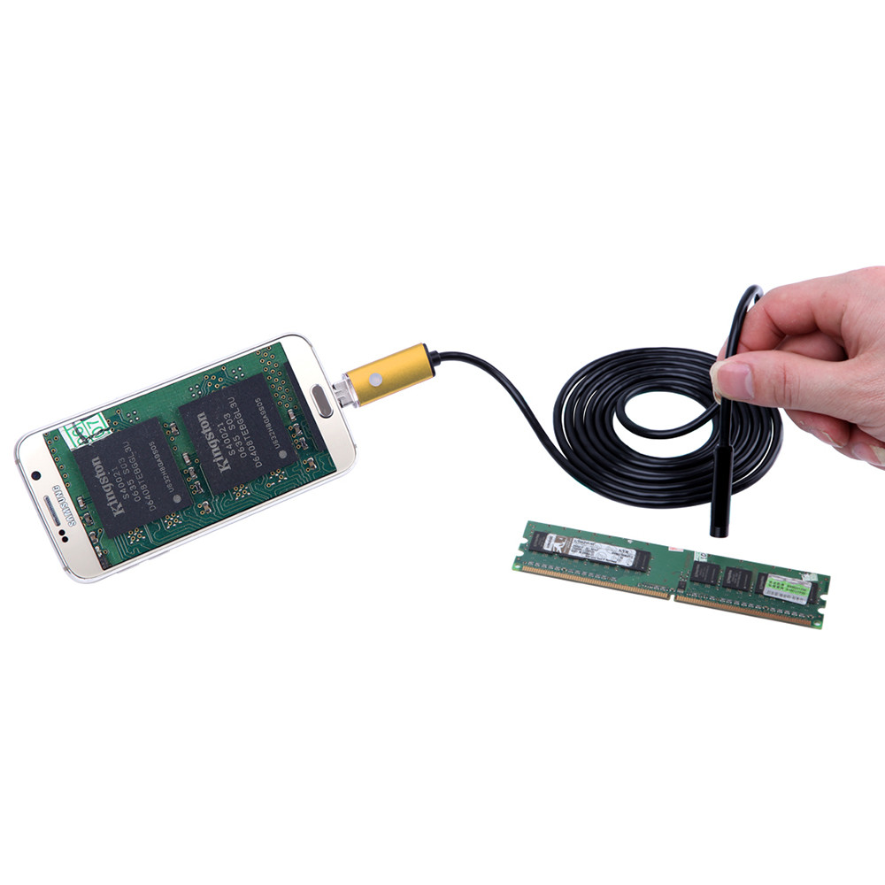 Endoscope 7MM Lens Gold OTG USB Android Adapter HD Camera Inspection ...