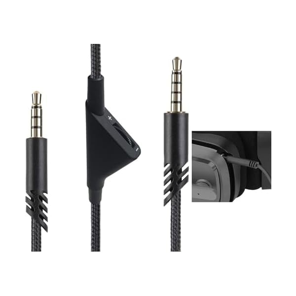 2M 6.5 Feet Replacement Headset Cable Line with Volume Control for ...