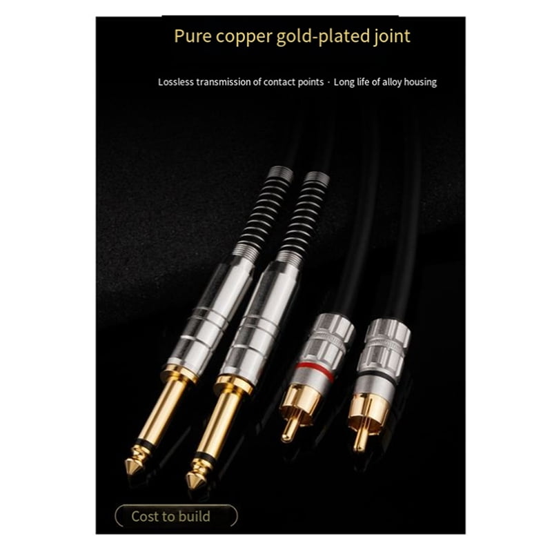 2M Audio Cable Dual 6.5 to Audio Cable OFC 6.5mm to Double Lotus Audio ...