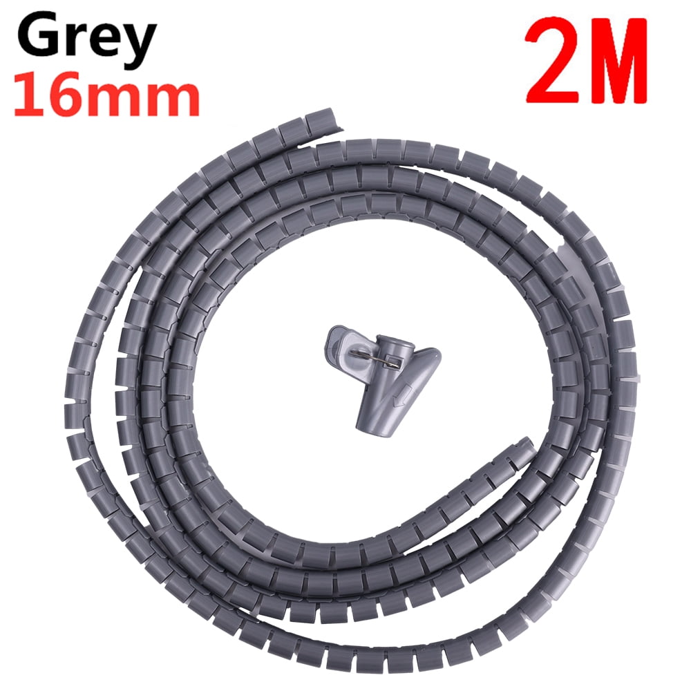2M Cable Tube Sleeve Flexible Cord Bundler Wire Wrap Cable Management ...