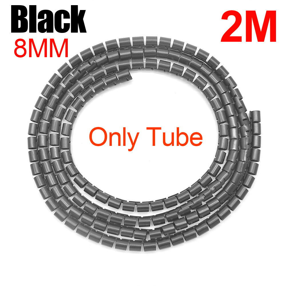 2M Cable Tube Sleeve Flexible Cord Bundler Wire Wrap Cable Management ...