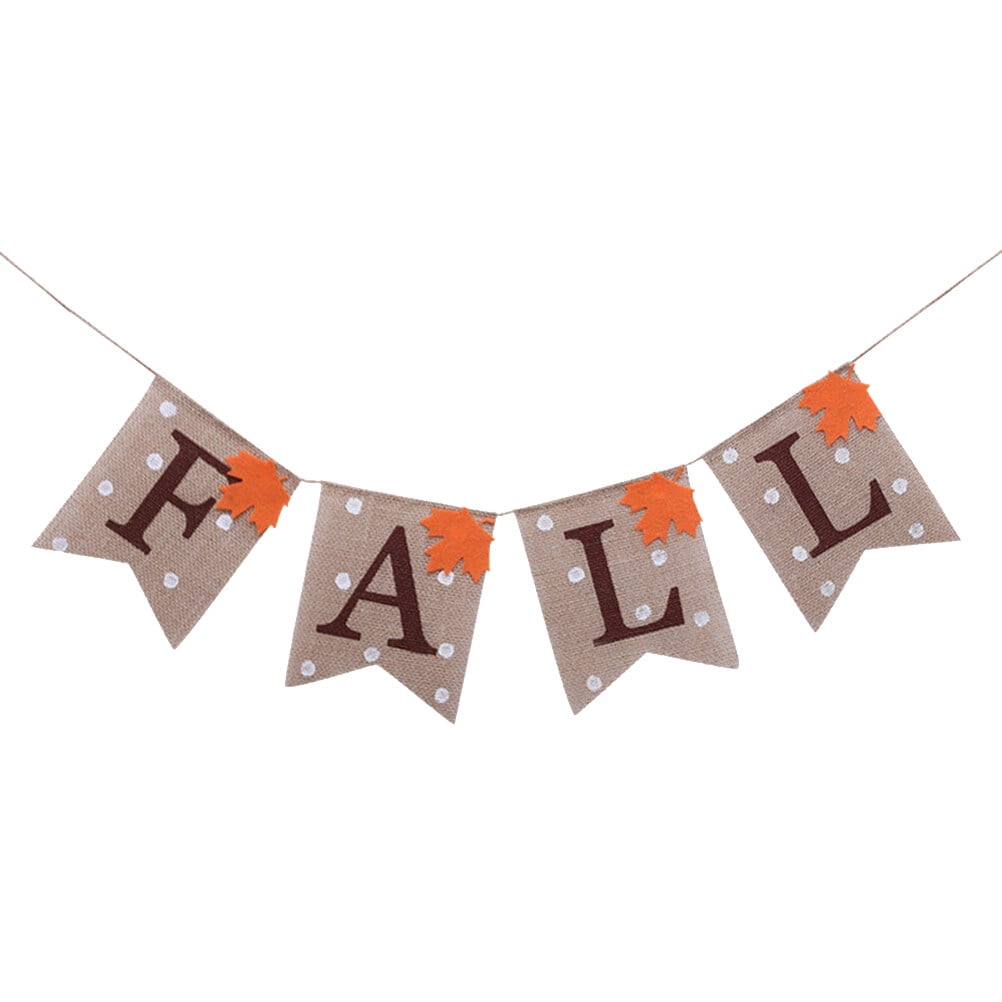 2M FALL letter Bunting Banner Swallowtail Flags Burlap Banner for ...