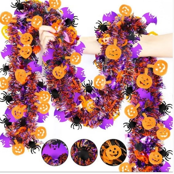 2M Halloween Tinsel Decor, Halloween Decorations Outdoor, Hanging ...