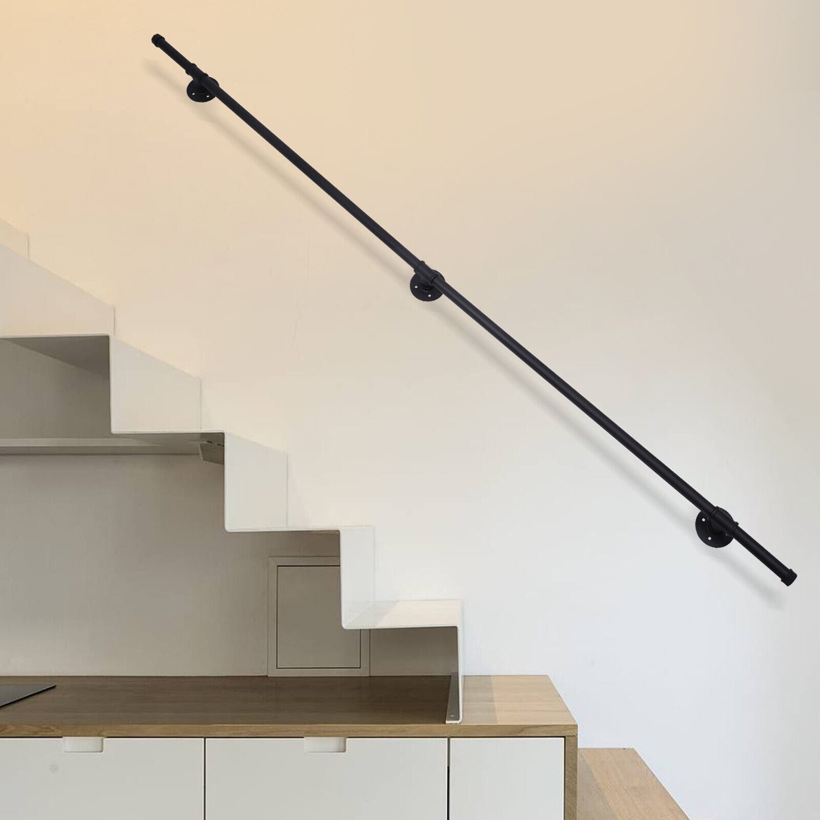 2M Handrail For Steps Stair Railing Hand Rail Kit Wall-mounted For ...