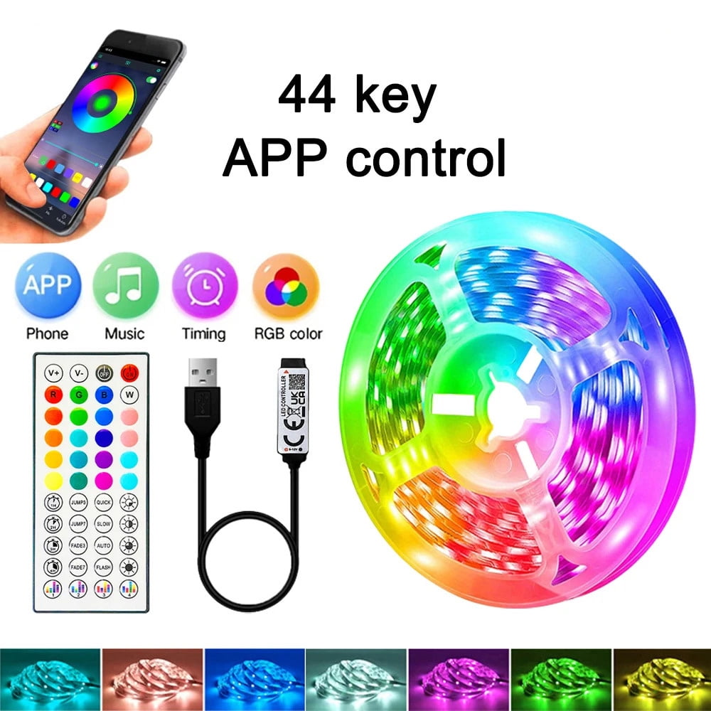 2M LED Strip Lights APP Control Color Changing RGB Led Light Flexible ...