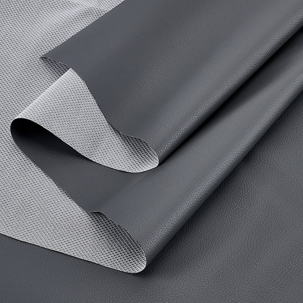2M Lychee Pattern PU Leather Fabric Sofa Chair Bag Accessories Gray ...