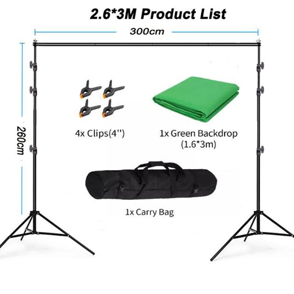 2M Professional Photography Backdrop Stand Kit - Portable Background ...