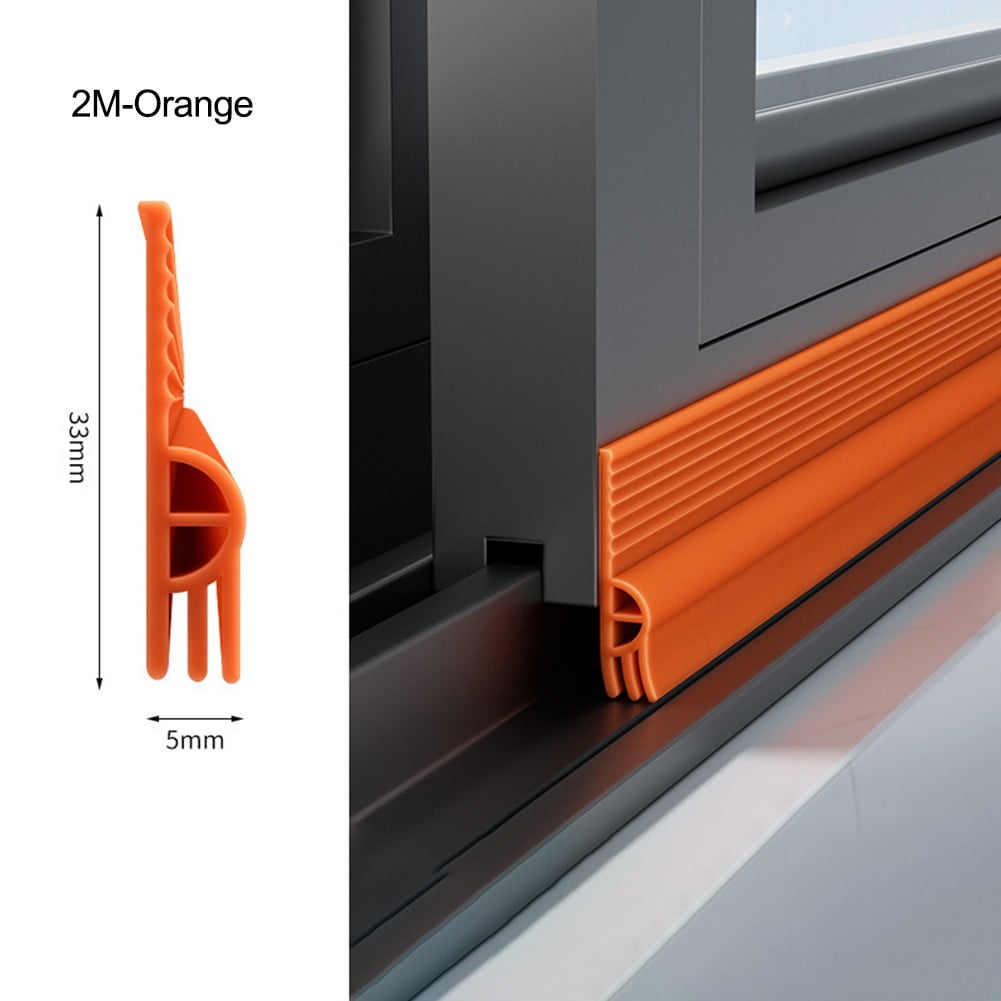 2M/Roll Sliding Weather Strips Tpe Flexible Cuttable Door Bottom ...