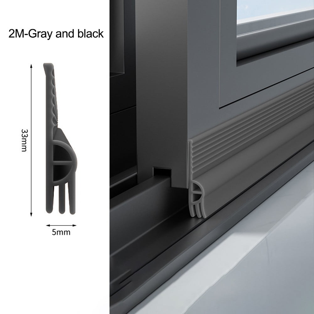 2M/Roll Sliding Weather Strips Tpe Flexible Cuttable Door Bottom ...