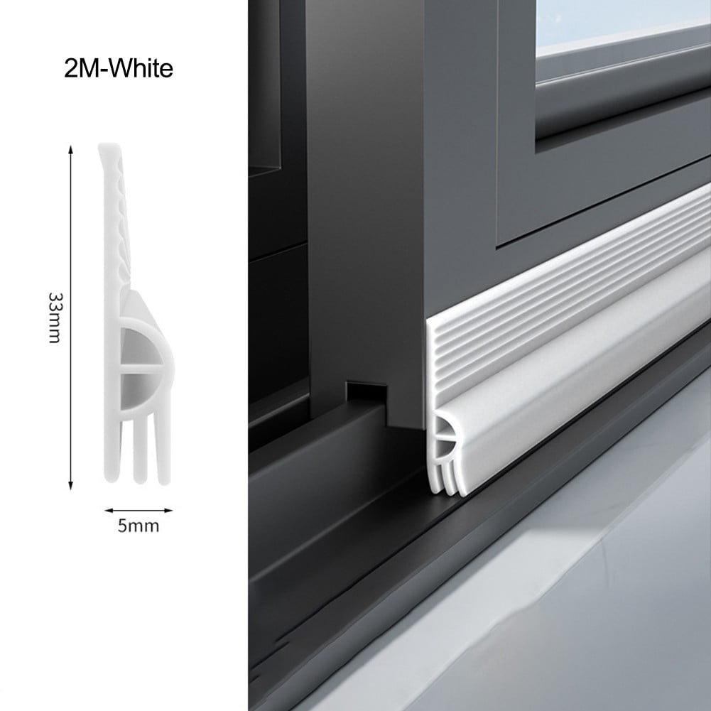 2M/Roll Sliding Weather Strips Tpe Flexible Cuttable Door Bottom ...