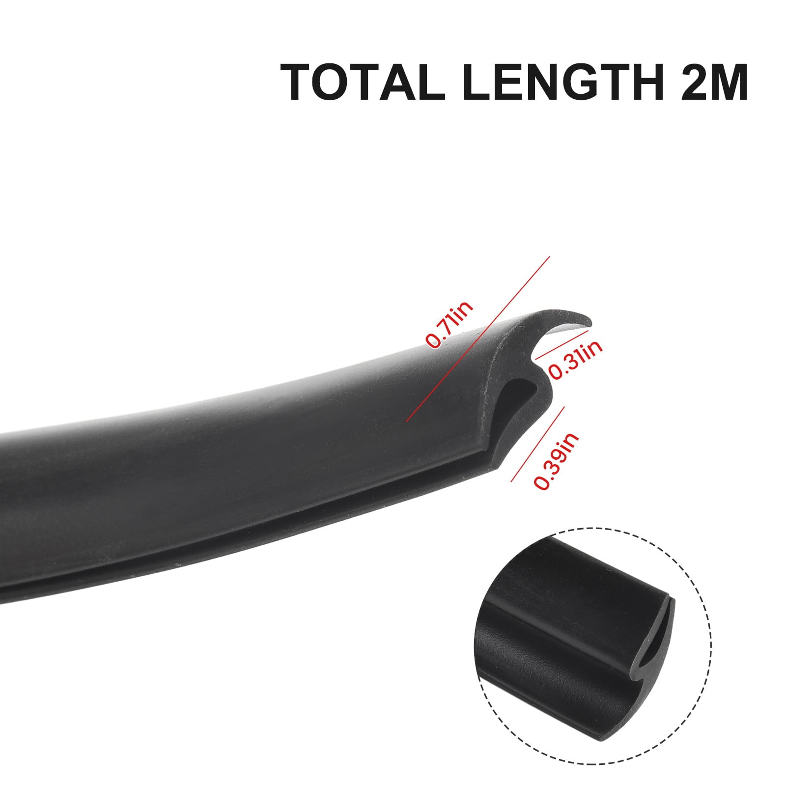 2M Seal Strip Trim For Car Front Windshield Sunroof Weatherstrip Rubber ...