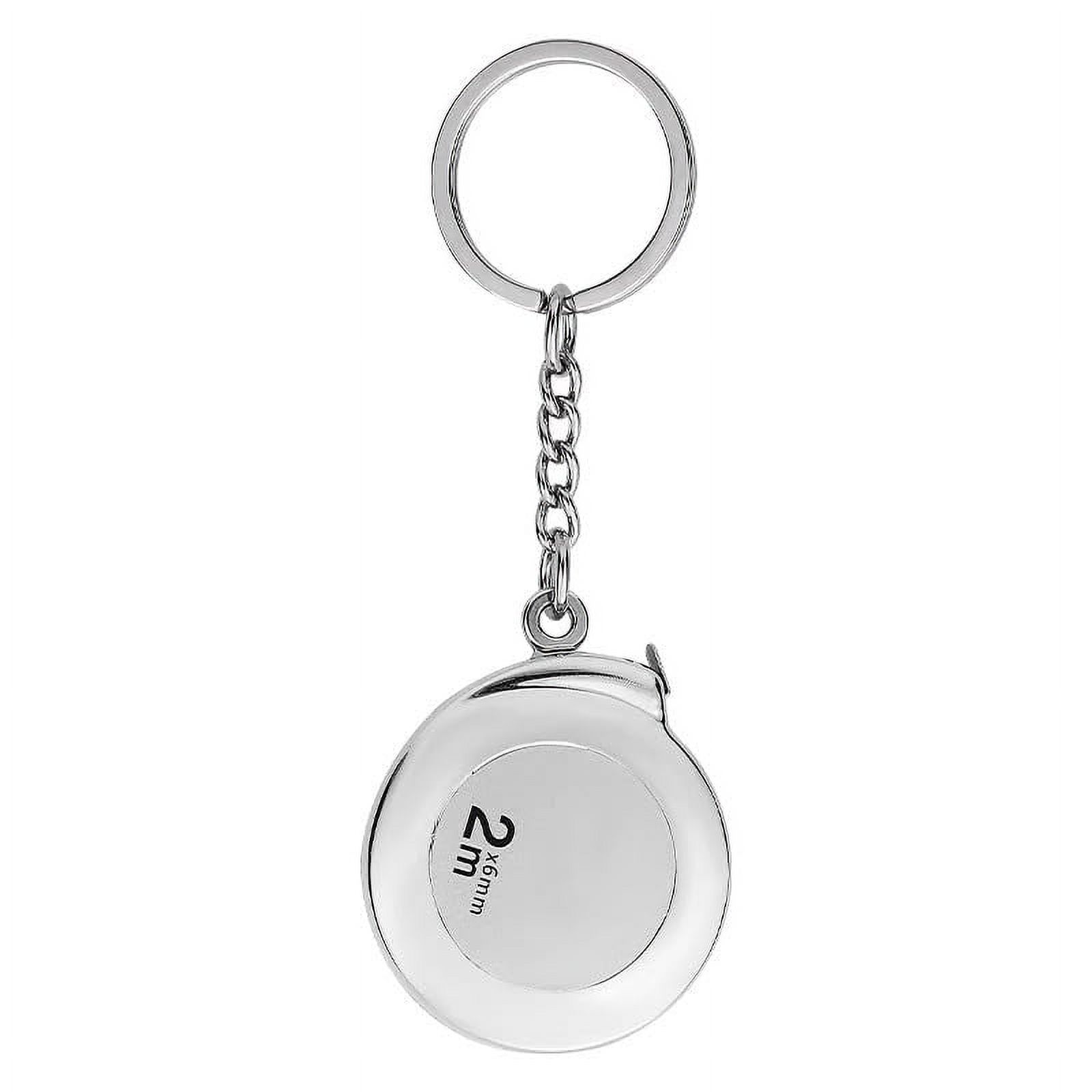 2M Silver Tape Measure Keychains Stainless Steel Tape Measure Tape ...