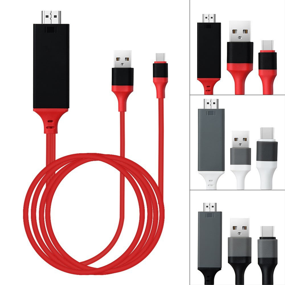 2M Type C Cable Android Phone to TV Adapter USB C HDMI-Compatible Video ...