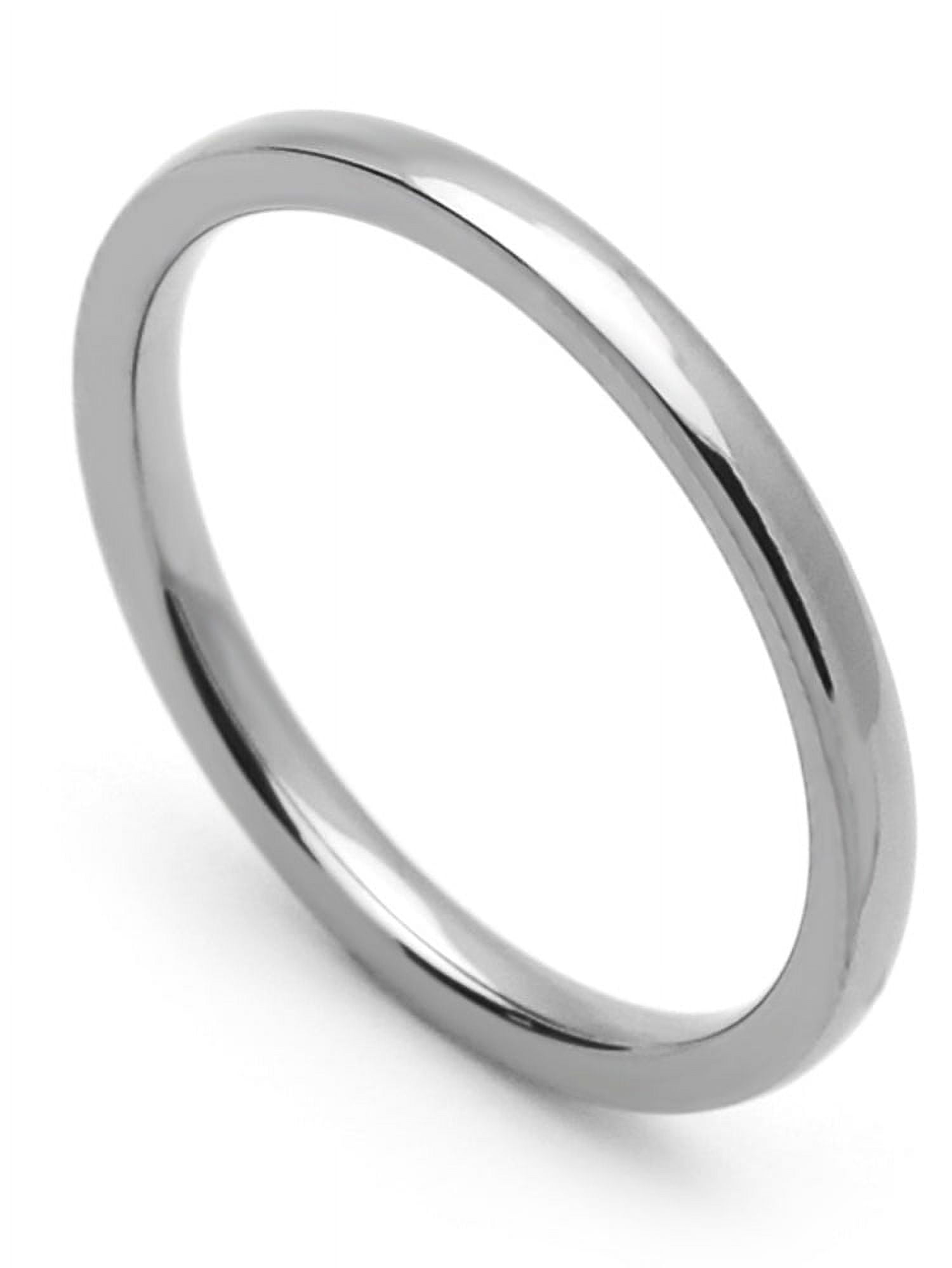 2MM Comfort Fit Stainless Steel Wedding Band Classic Domed Ring (Size 1 ...