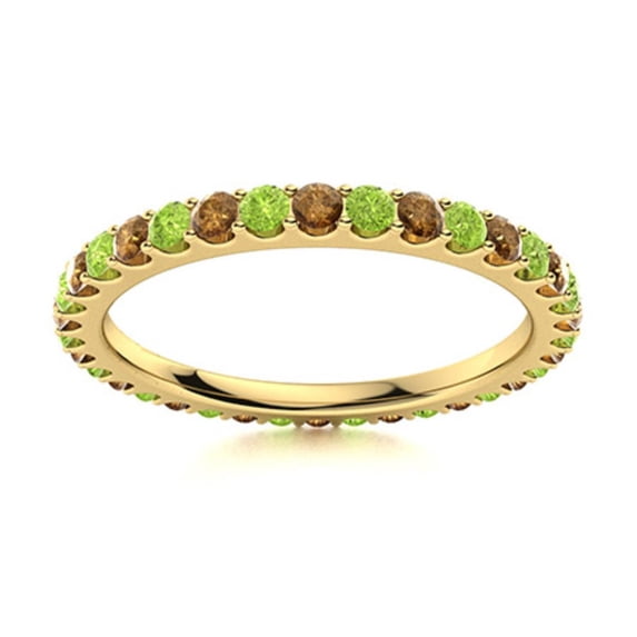 2MM Round Peridot & Smoky Quartz 925 Sterling Silver Gold Plated ...