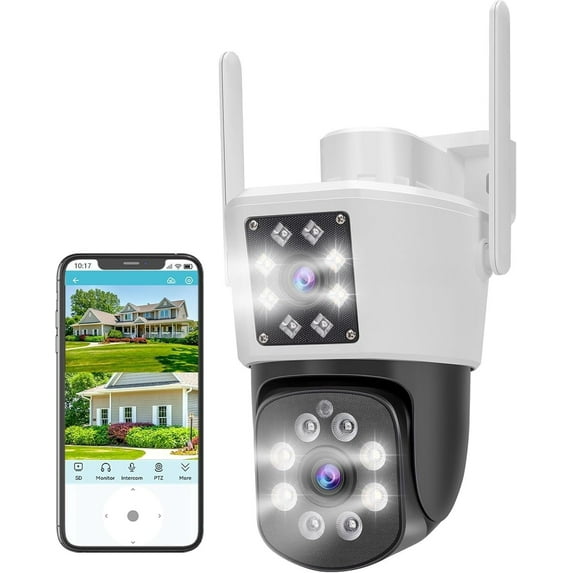 2MP+2MP Outdoor Camera, Dual Camera, 360? , Custom Sound, Full Color ...