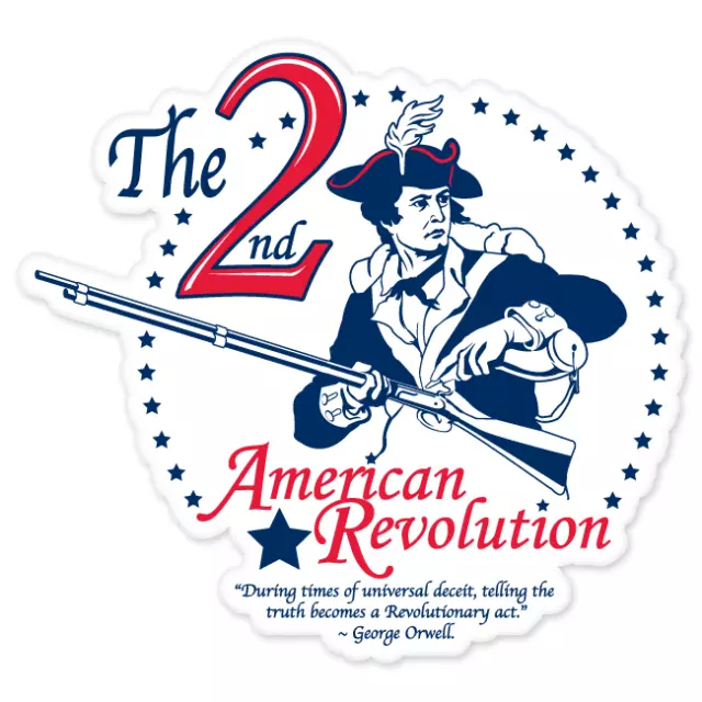 2Nd American Revolution Political Car Sticker Phone Decal Water Bottle ...