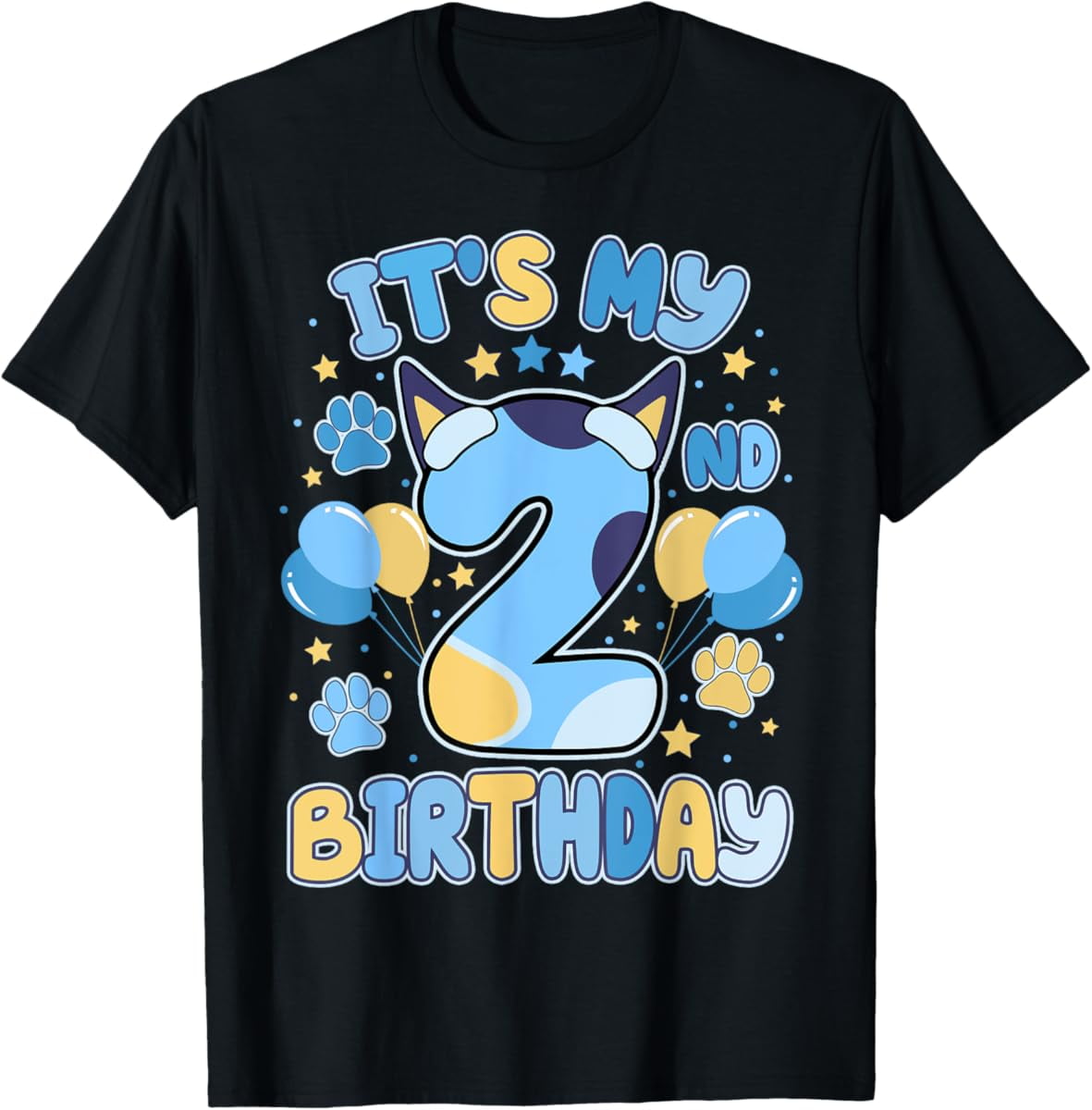 2Nd Birthday Blue Dog Theme Party Two Cool 2 Year Old Unisex T-Shirt S ...
