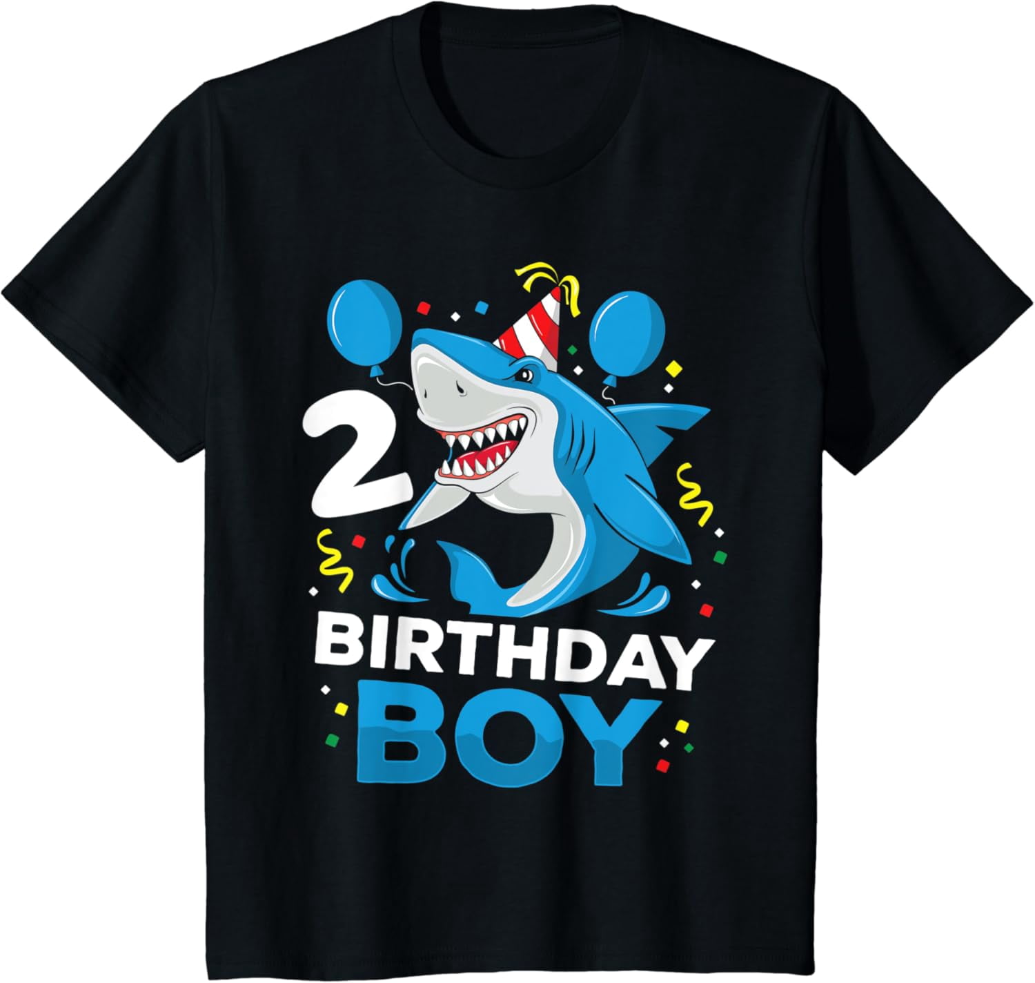 2Nd Birthday Boy Shark Ocean Theme Party 2 Years Old T Shirt - Walmart.com