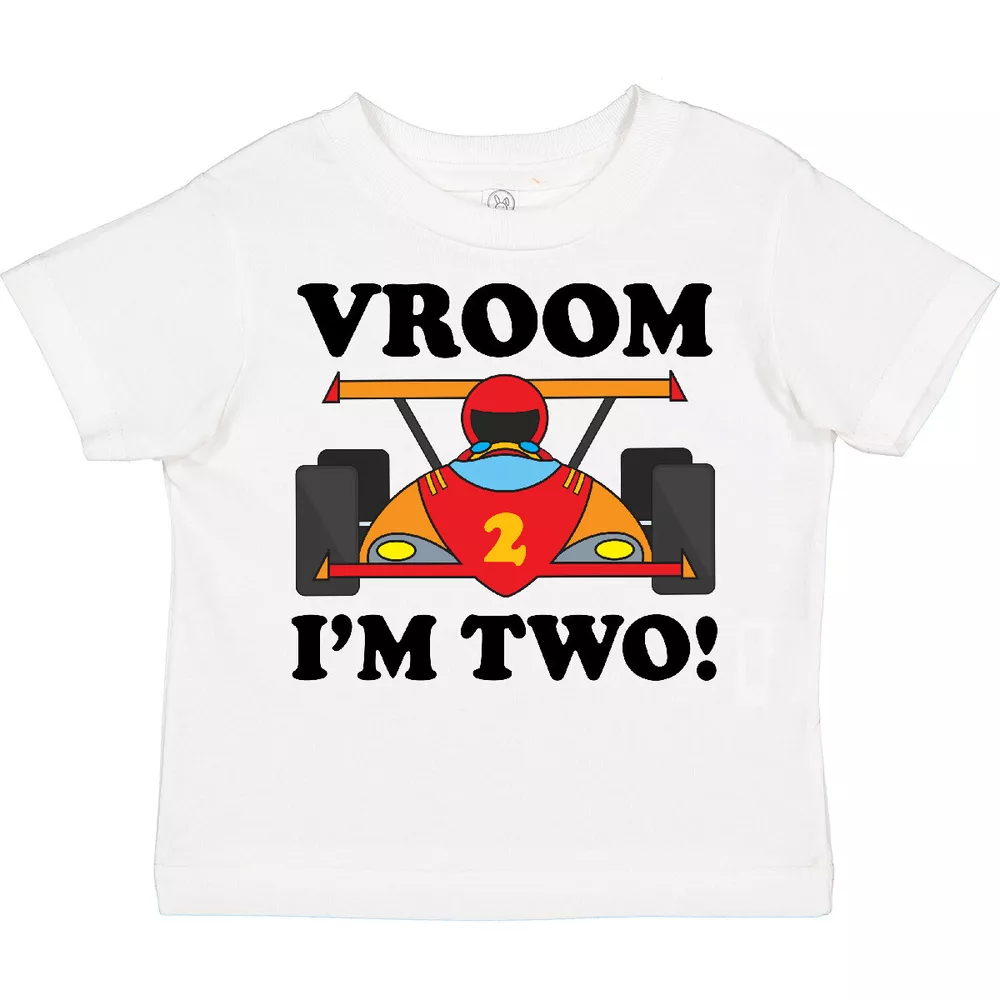2Nd Birthday Racing Car Toddler T-Shirt Second 2 Year Old Two Im Race ...