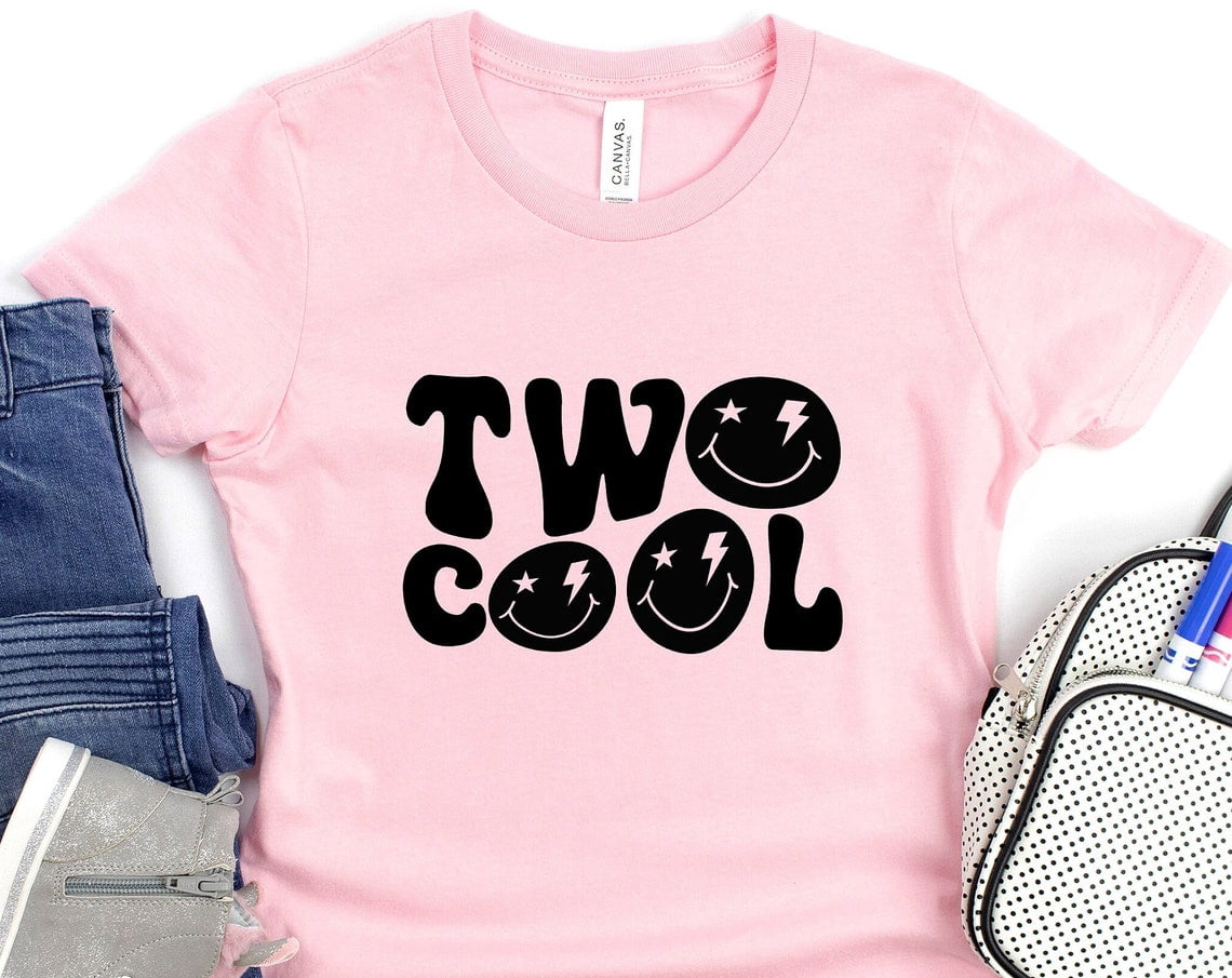 2Nd Birthday Shirt, Two Cool Smile Face, 2Nd Birthday Outfit, 2 Year ...