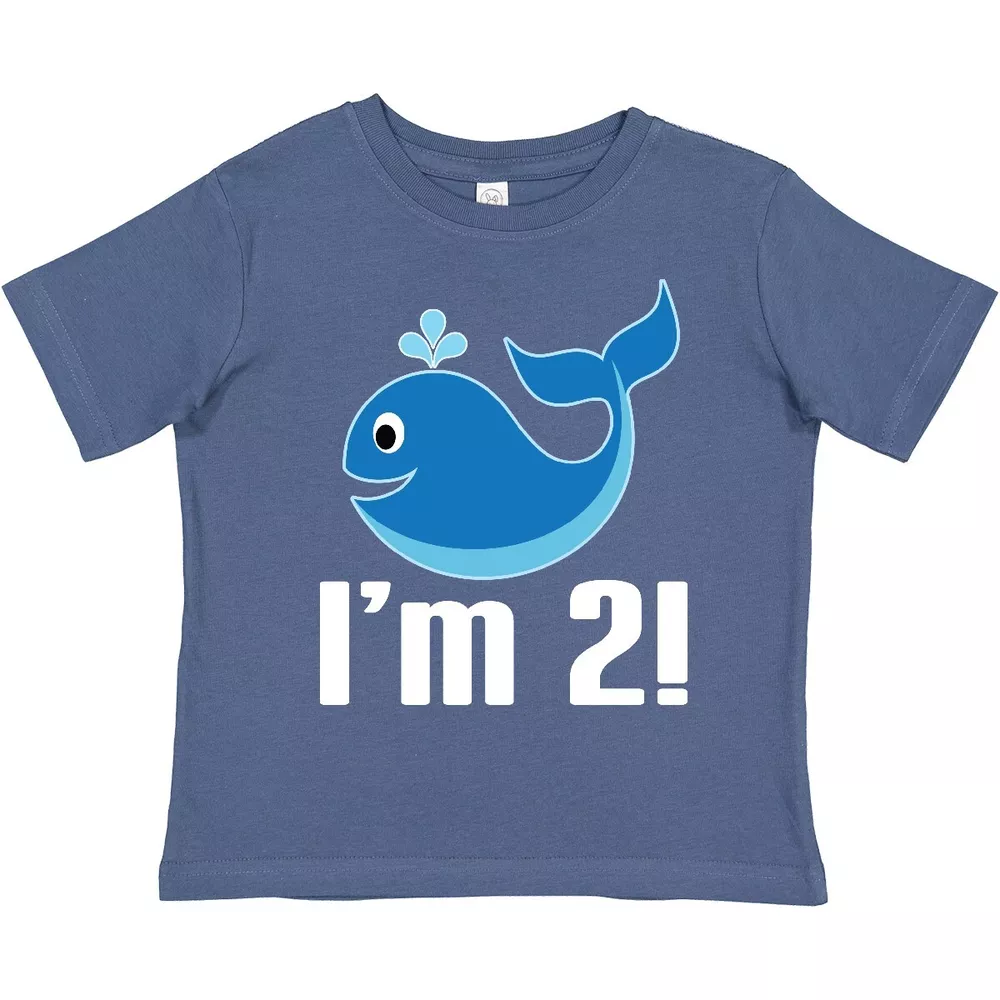 2Nd Birthday Whale 2 Year Old Boy Toddler T-Shirt Im Two Boys Party ...