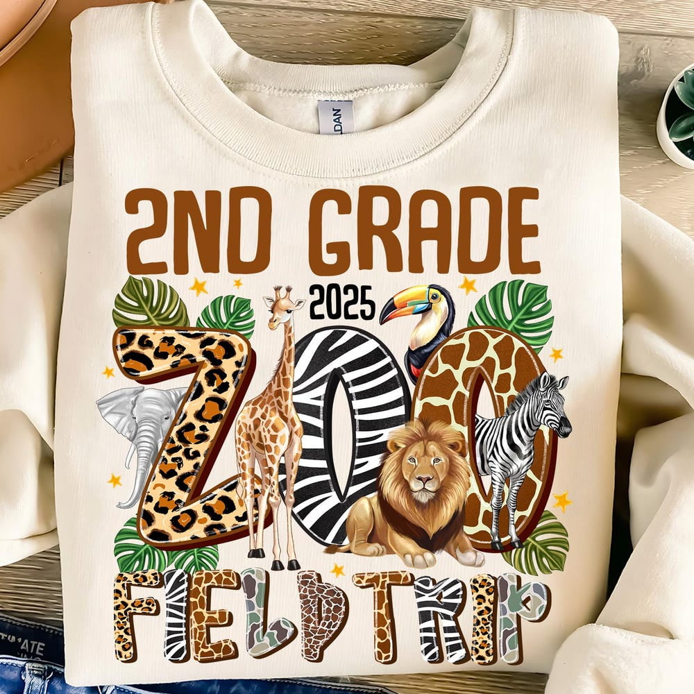 2Nd Grade 2025 Zoo Field Trip Shirt, Zoo Crew Shirt, Zoo Trip Design ...