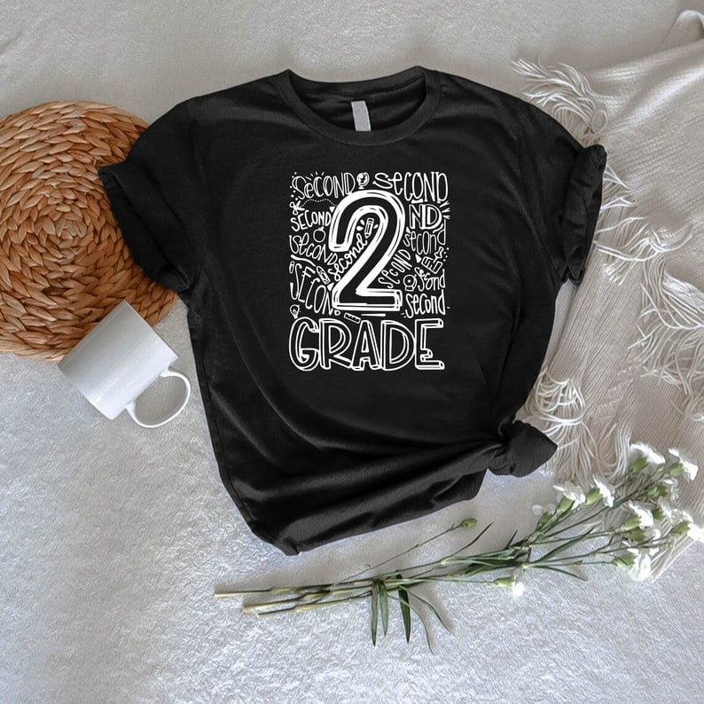2Nd Grade Graphic Shirt, Typography Shirt, Second Grade , 2Nd Grade ...