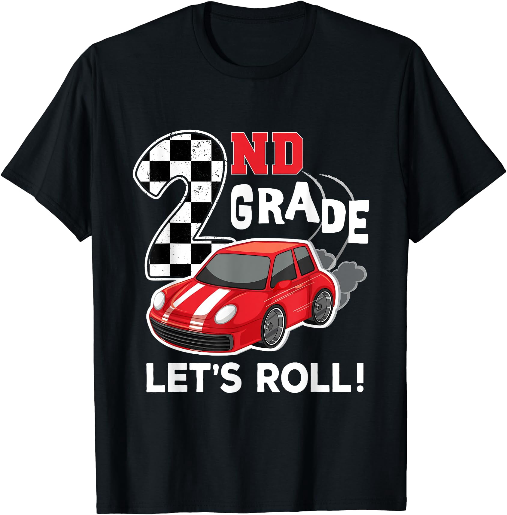 2Nd Grade Second Grade First Day Of School Boys Kid Race Car T-Shirt ...
